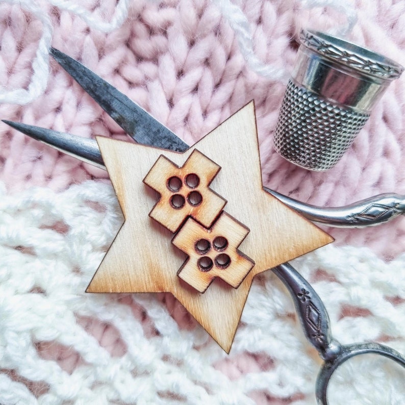 Small Wooden Cross Buttons for Handicrafts - Sewing, Knitting ...