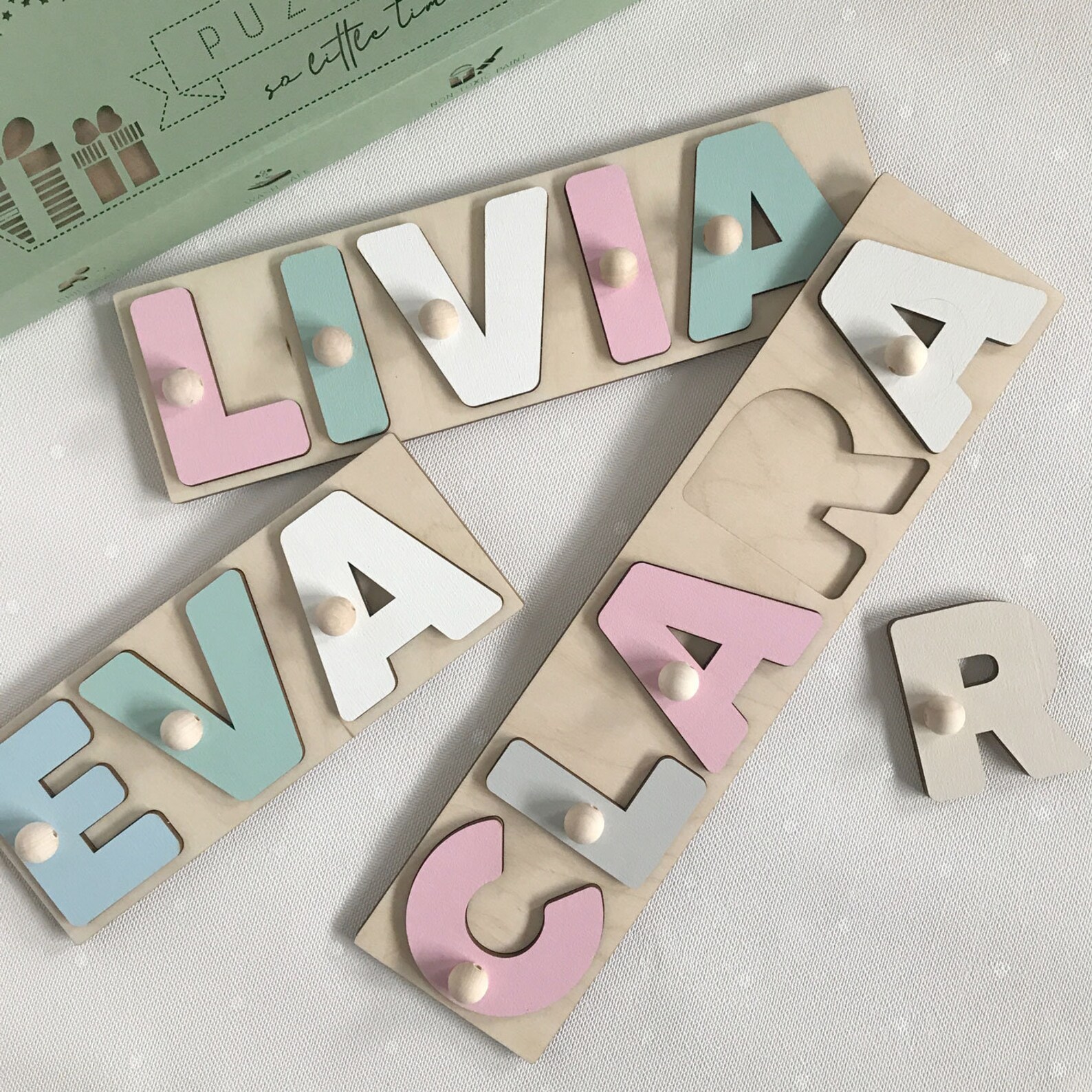 Name Puzzles With Pegs for Toddlers Educational Montessori Toys Gift ...