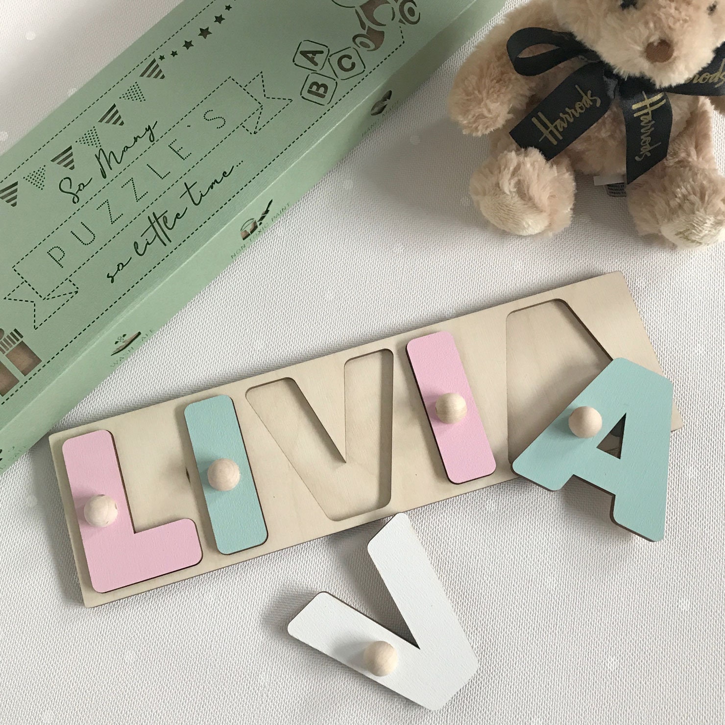 Name Puzzles With Pegs for Toddlers Educational Montessori Toys Gift ...