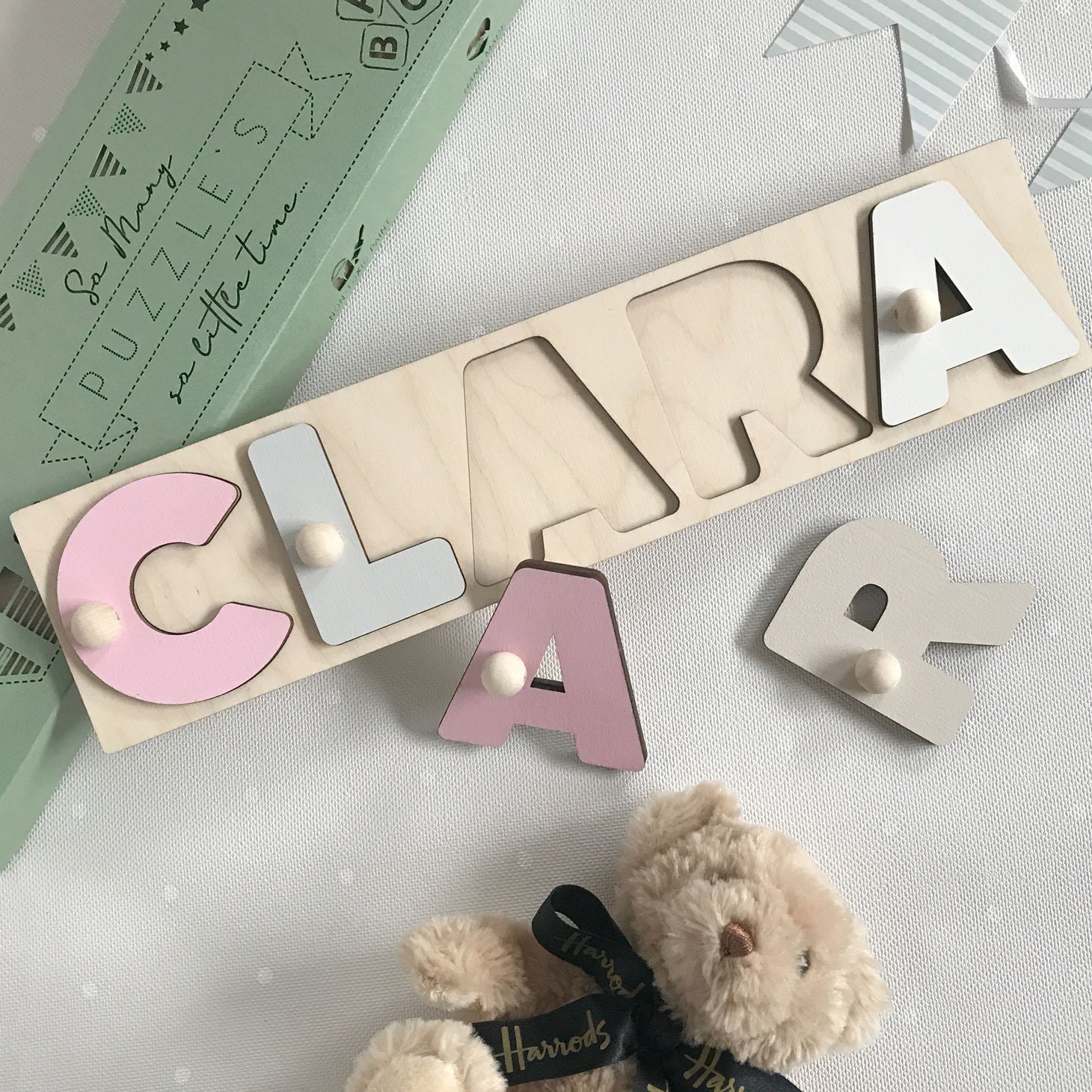 Name Puzzles With Pegs for Toddlers Educational Montessori Toys Gift ...