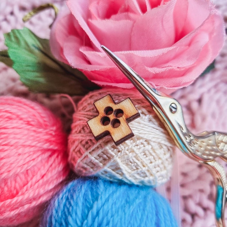Small Wooden Cross Buttons for Handicrafts - Sewing, Knitting ...