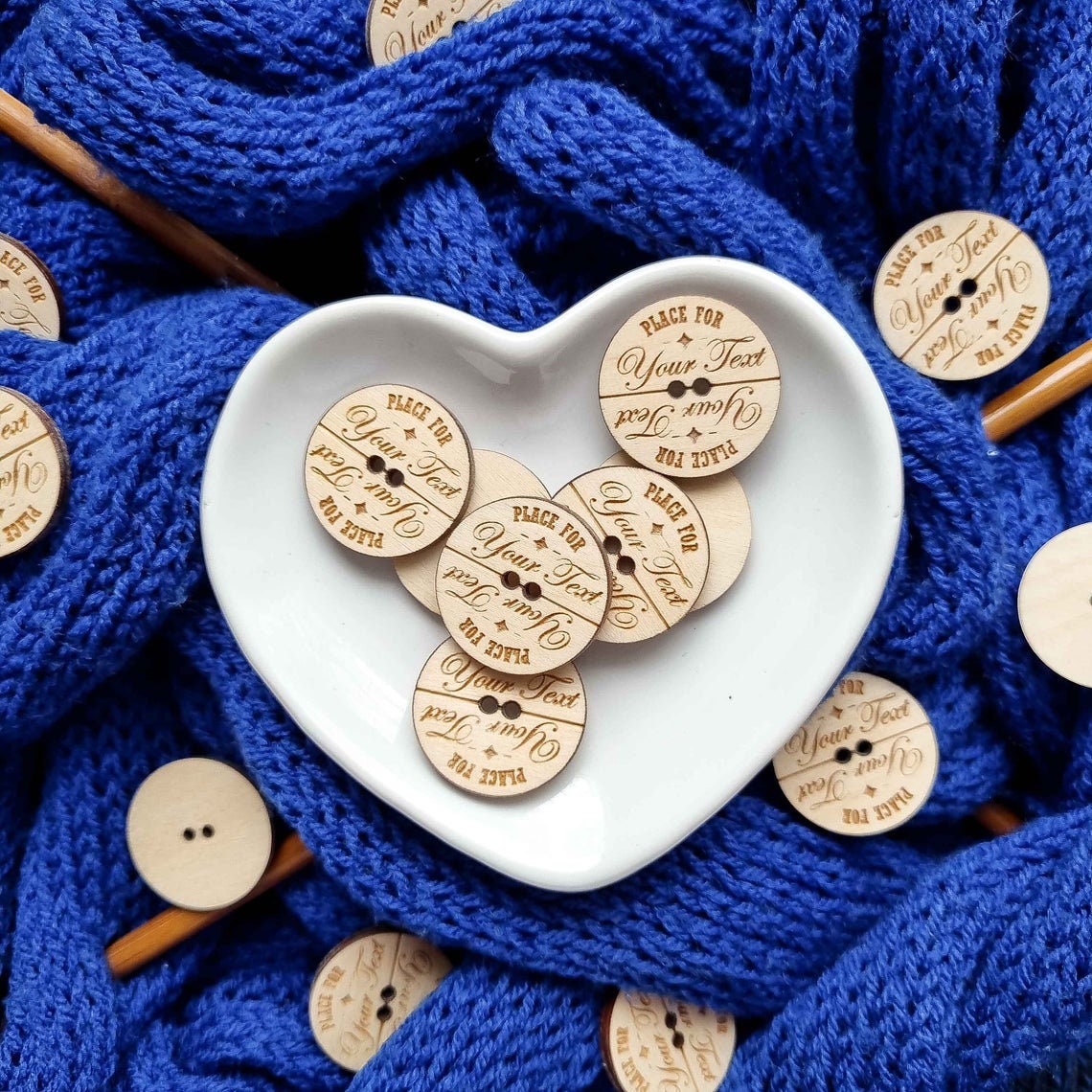 Wooden Personalized Buttons With Your Text 2 Holes 1 Inch - Etsy UK