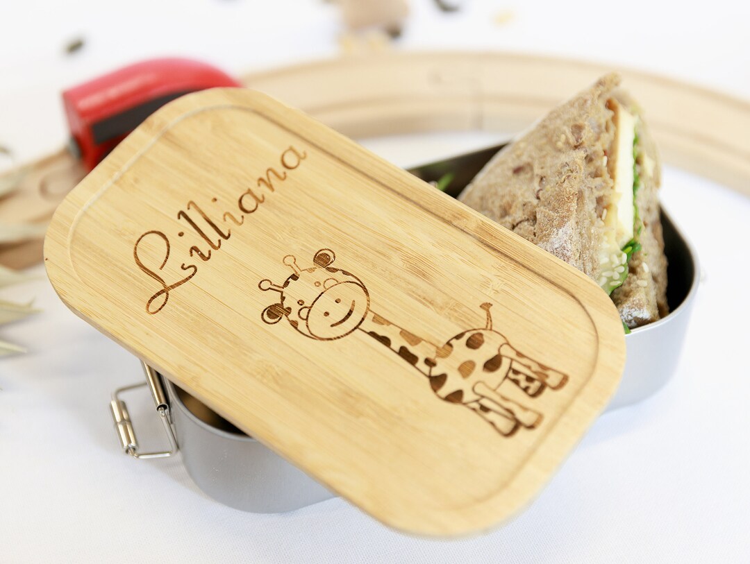 Two Lunch Boxes Set Personalised Gift for Children Snack Box Stainless ...