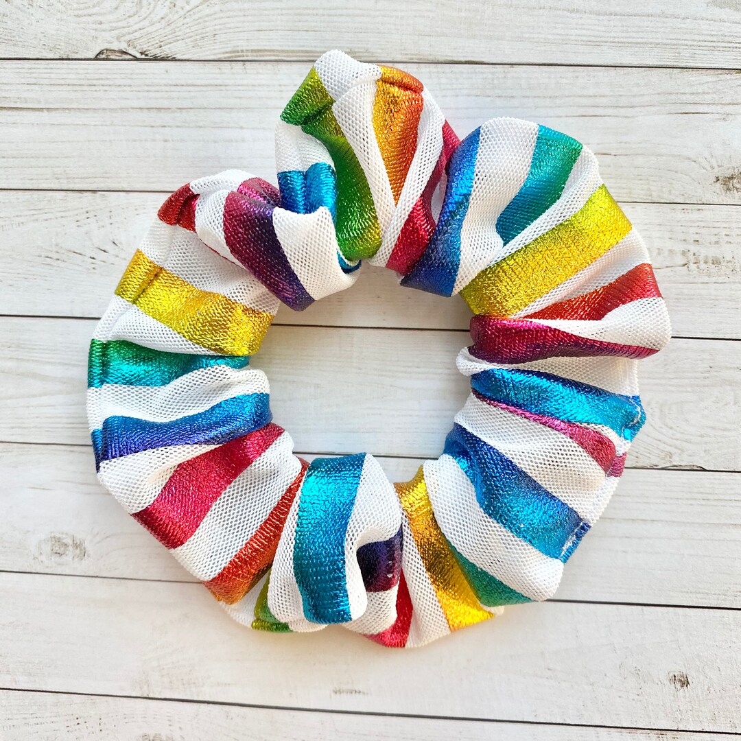 Rainbow Scrunchie Mesh Pride Scrunchie - Etsy