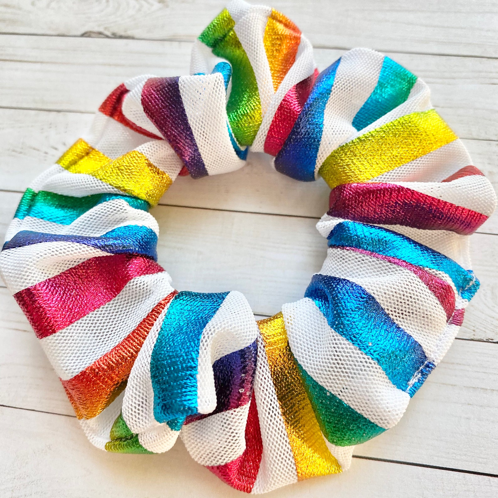 Rainbow Scrunchie Mesh Pride Scrunchie | Etsy