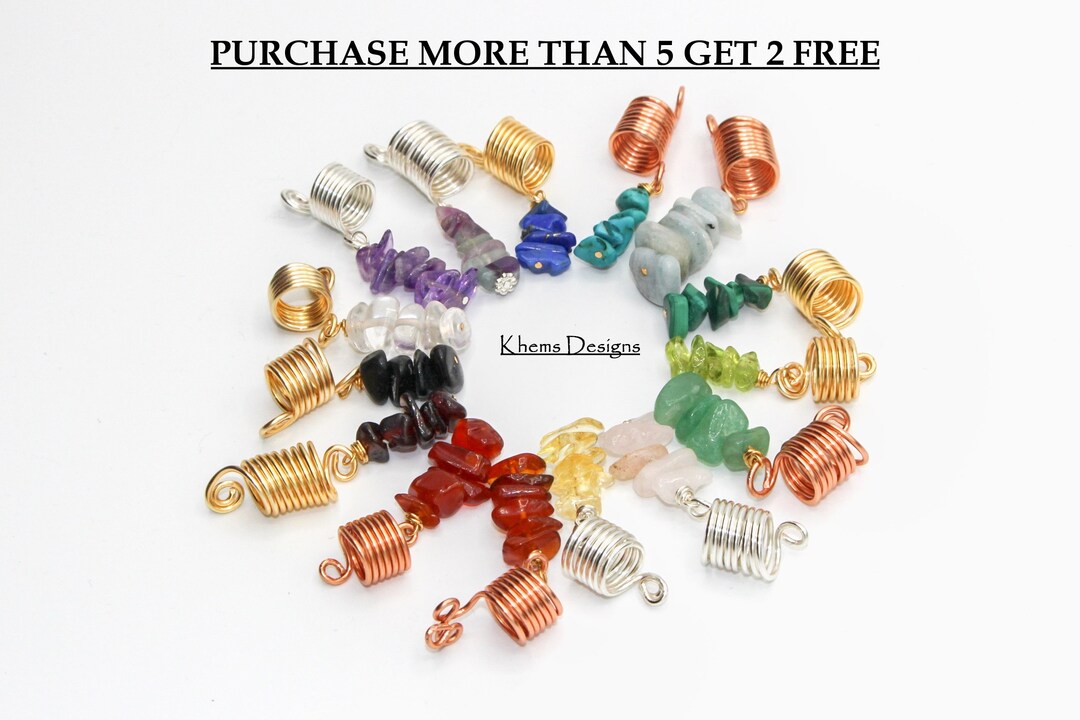Gemstone Loc Charms| Hair Accessories| Hair Charms| Crystal Loc Charms ...
