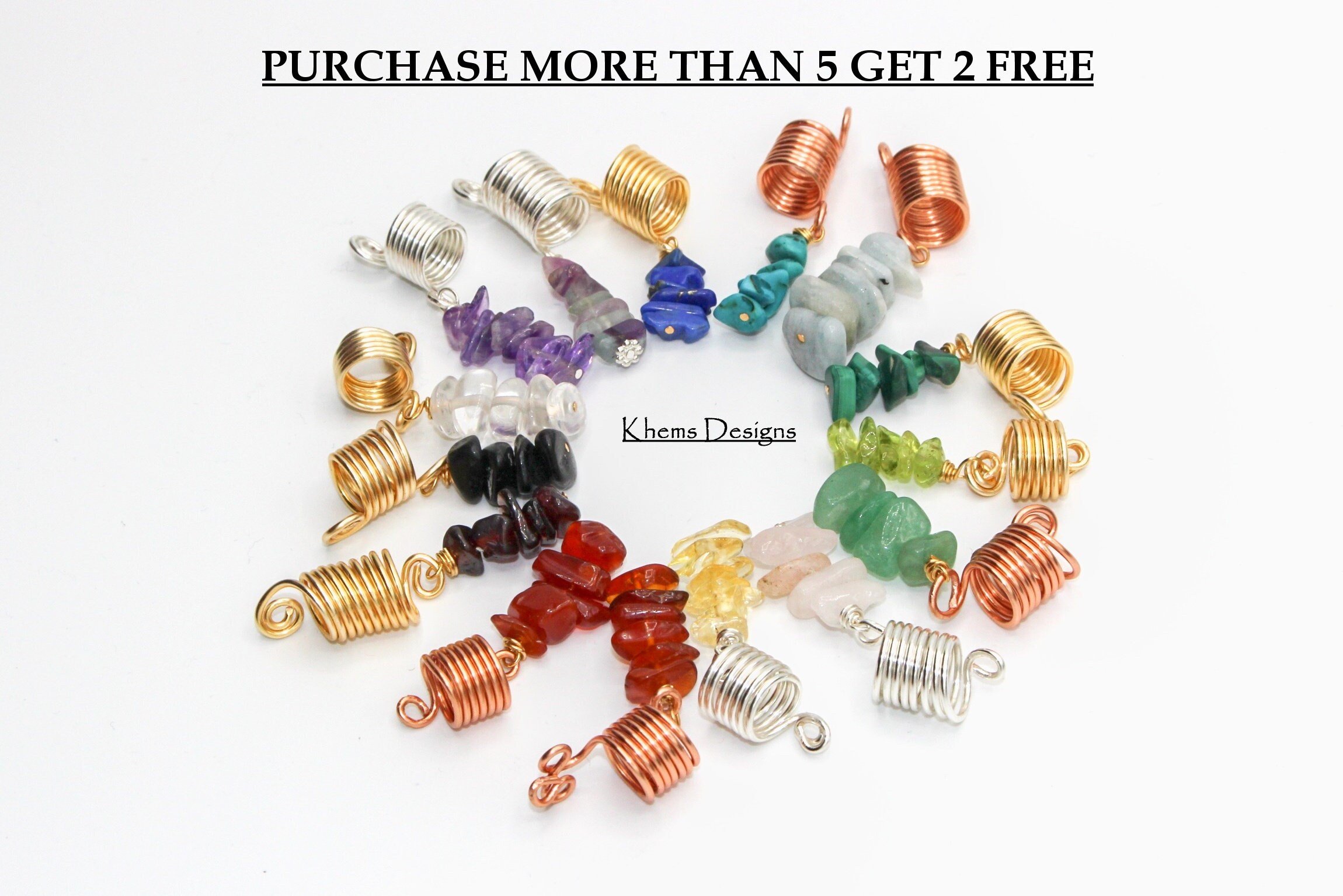 Gemstone Loc Charms Hair Accessories Hair Charms Crystal - Etsy