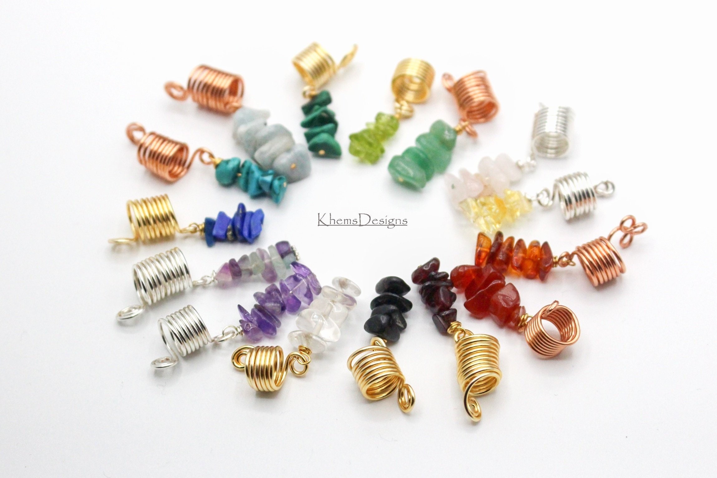 Gemstone Loc Charms Hair Accessories Hair Charms Crystal - Etsy