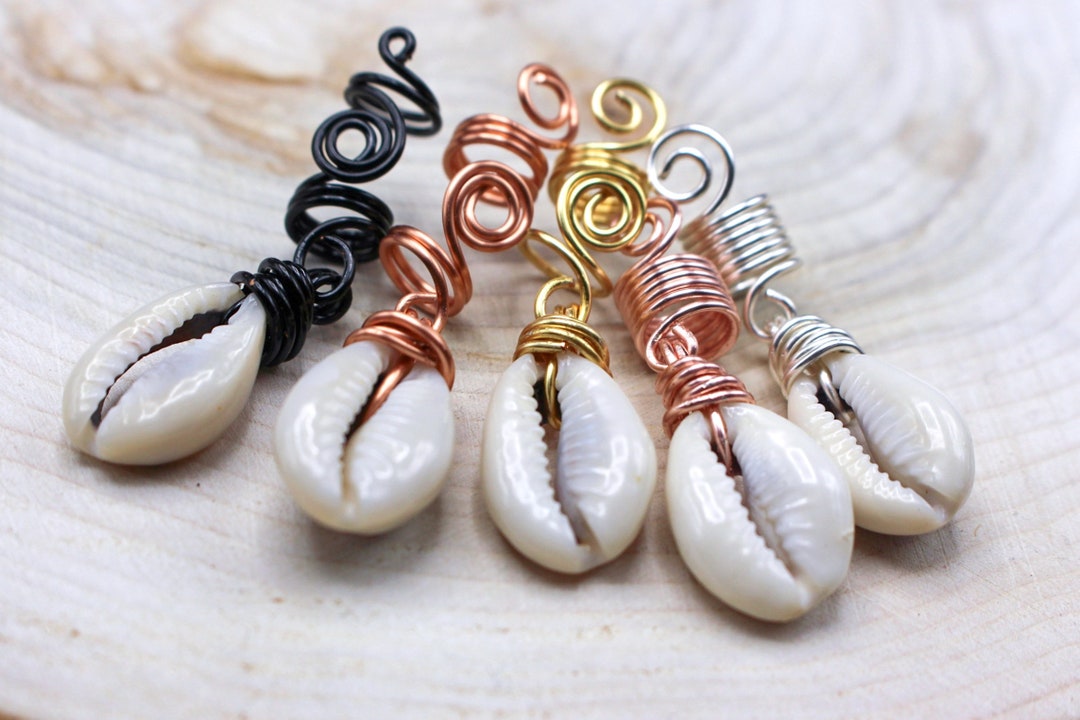 Cowrie Shell Hair Charms| Cowry Loc Jewelry| Handmade Hair Charms| Hair ...