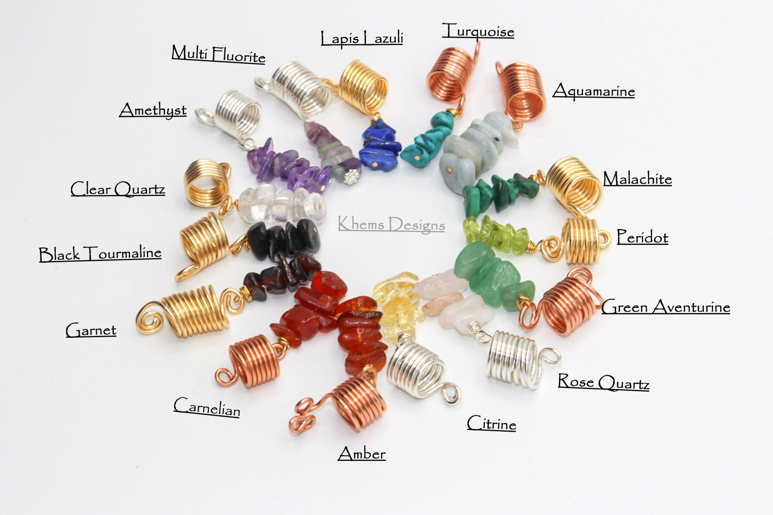 Gemstone Loc Charms Hair Accessories Hair Charms Crystal | Etsy