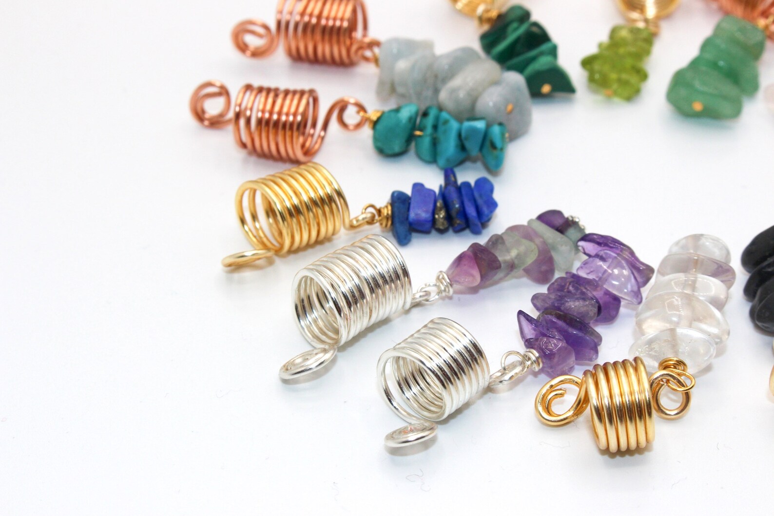 Gemstone Loc Charms Hair Accessories Hair Charms Crystal - Etsy