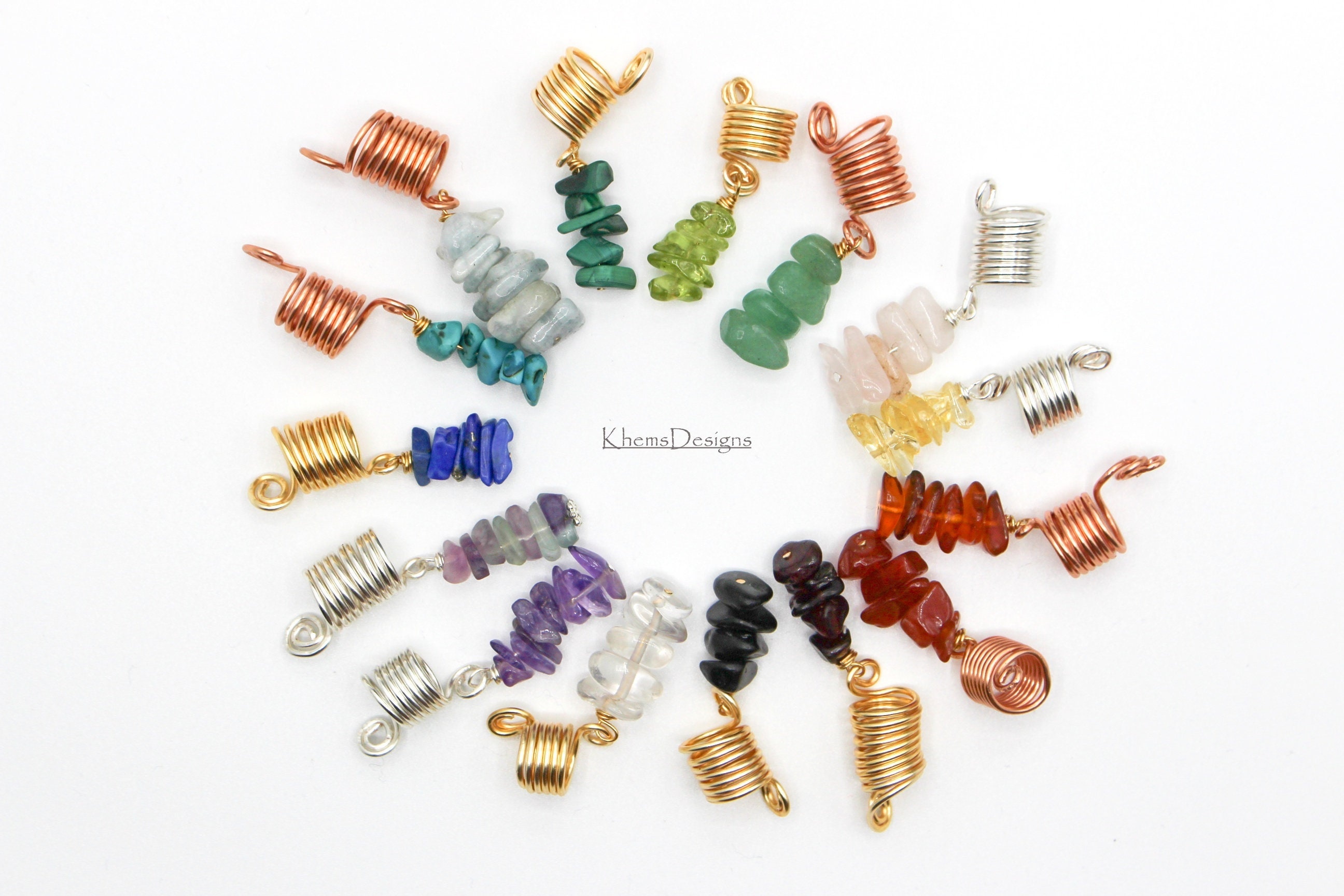 Gemstone Loc Charms Hair Accessories Hair Charms Crystal - Etsy