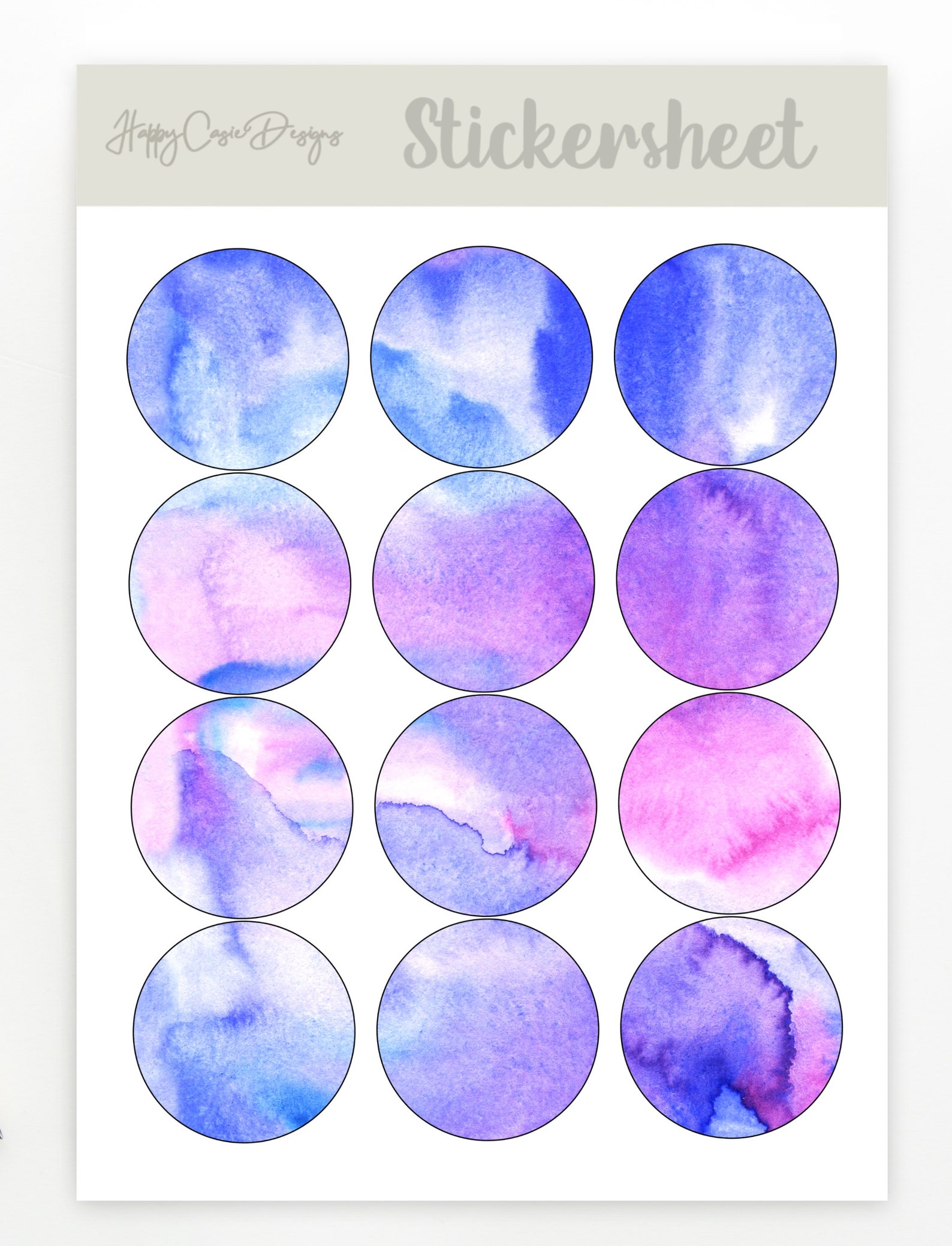 Large Circle Stickers Set Pretty Round Stickers Pack Trendy | Etsy