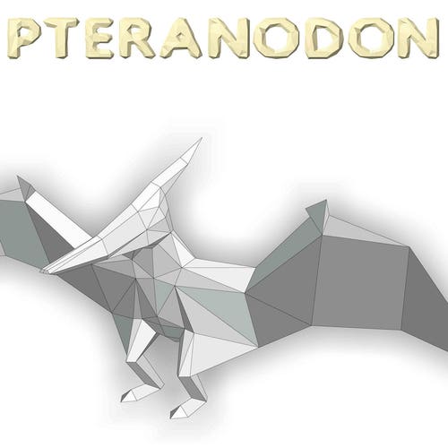 Standing Pteranodon 3d Papercraft Dinosaur Template. - Etsy