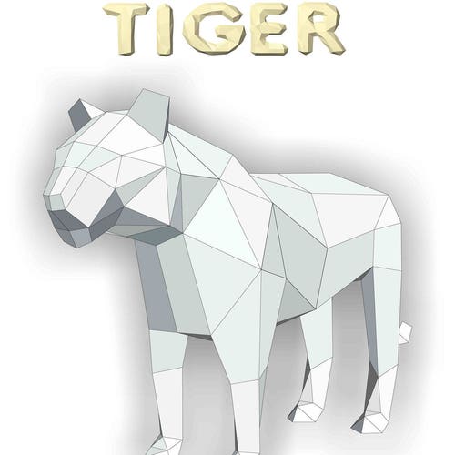 Bengal Tiger Paper Model papercraft DIY Low Poly PDF - Etsy