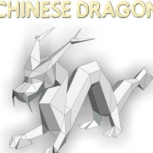 Chinese Dragon Printable Papercraft Template. - Etsy
