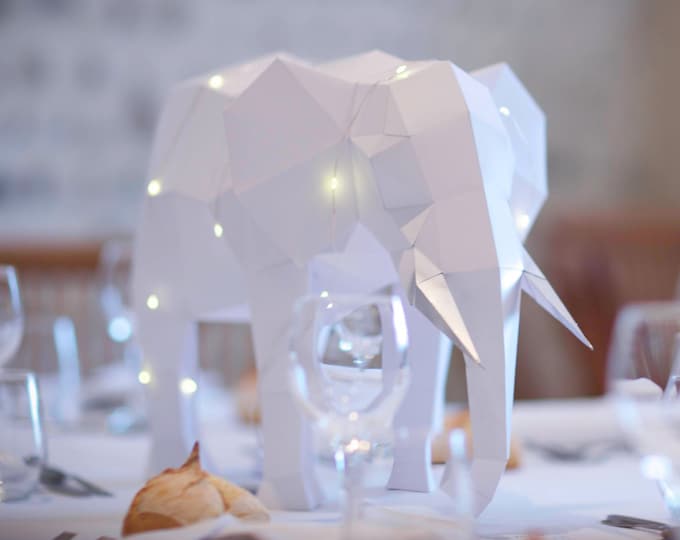 3d Papercraft Elephant - Etsy
