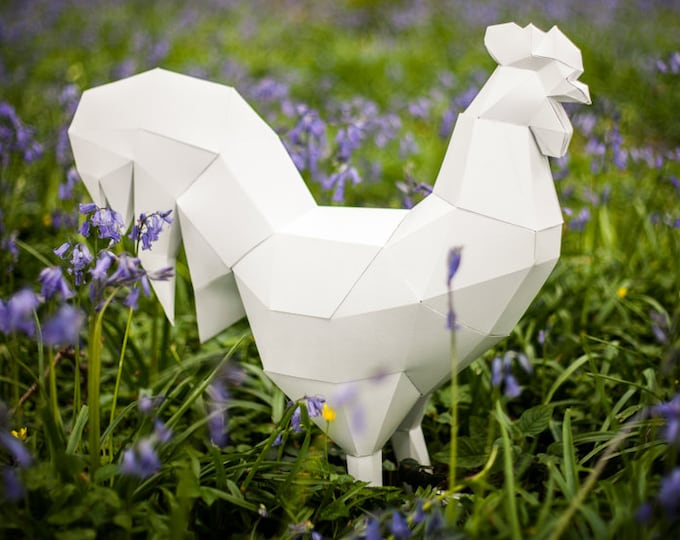 Rooster, Printable Papercraft Template, DIY Paper Pet Rooster. 2017 ...