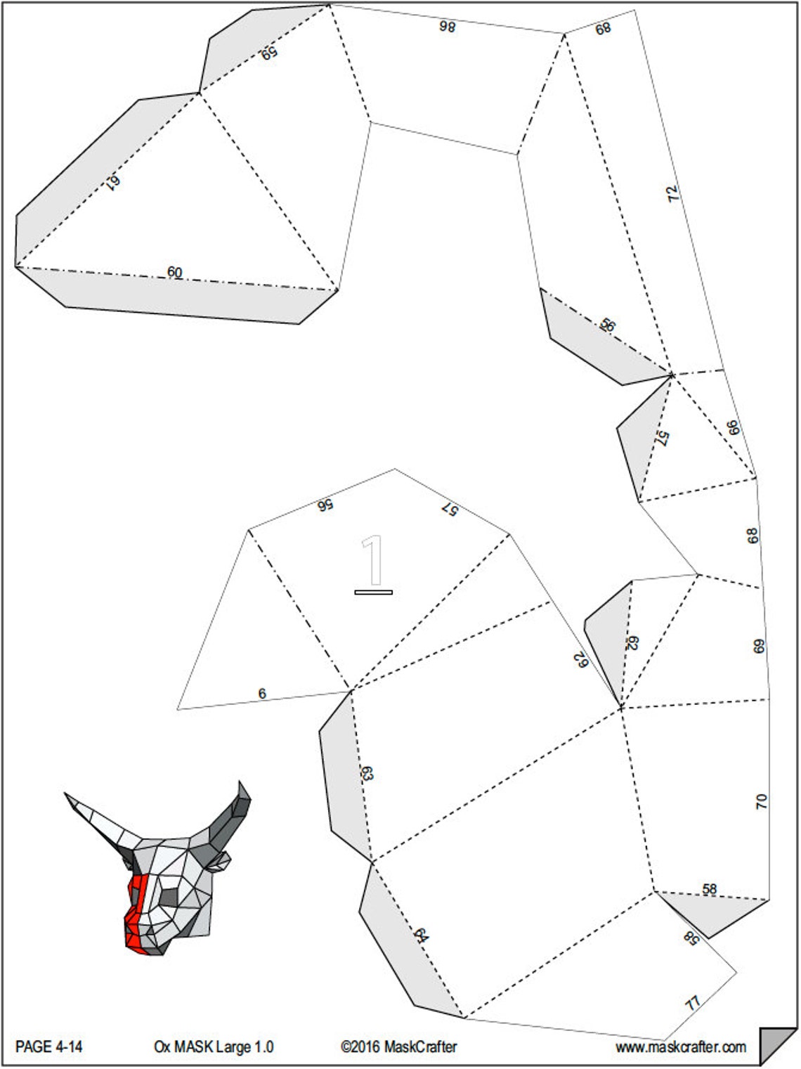 Paper Bull /Ox Mask Papercraft Template Festival Mask DIY | Etsy