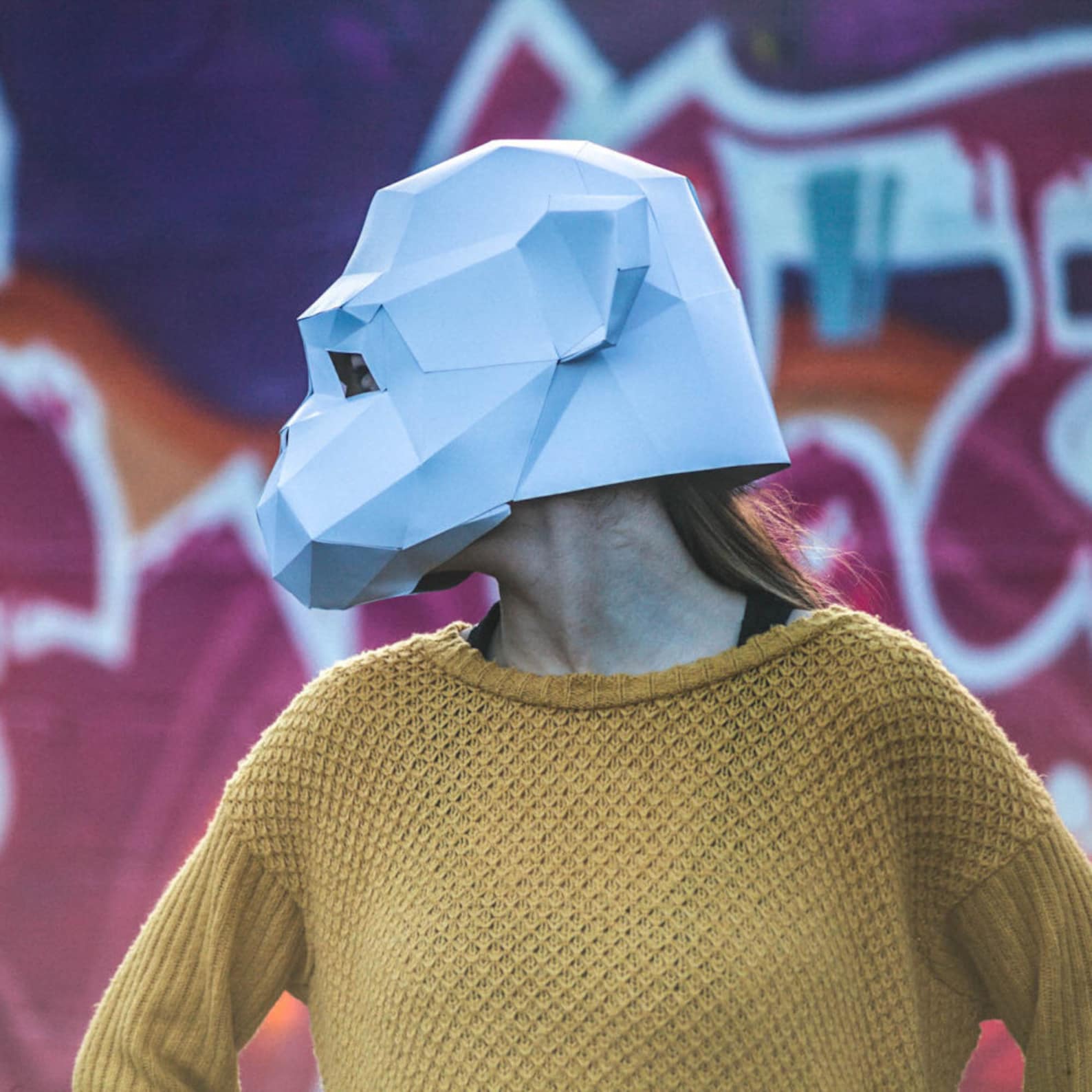 Paper Monkey /Chimp Mask Halloween Papercraft Template DIY | Etsy