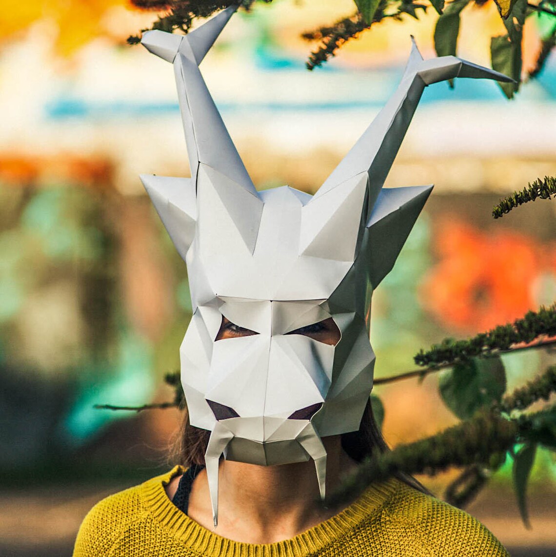 Halloween Paper Chinese Dragon Mask Printable Mask DIY - Etsy