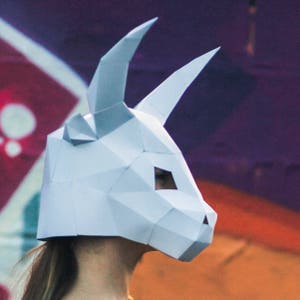 Paper Bull /ox Mask, Papercraft Template, Festival Mask, DIY Instant ...