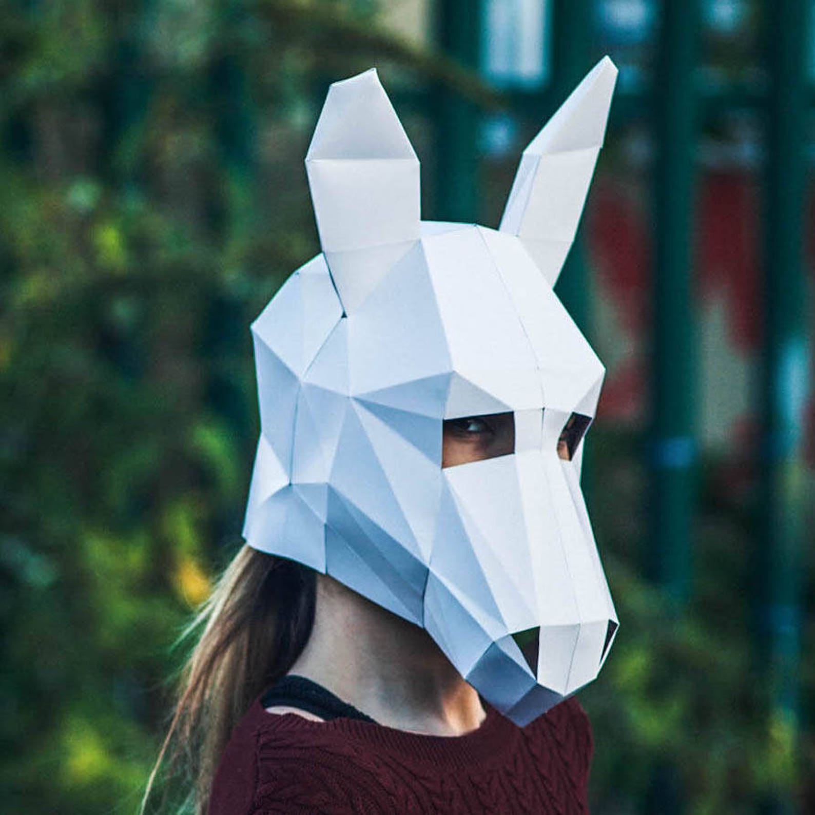 Paper Donkey Halloween Mask Papercraft Template Printable - Etsy