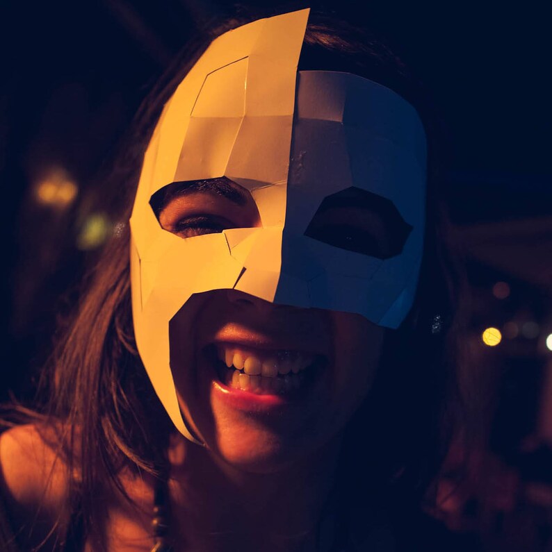 Moon Masquerade Mask, Papercraft Template, Festival Mask, DIY Instant ...