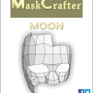 Moon Masquerade Mask, Papercraft Template, Festival Mask, DIY Instant ...