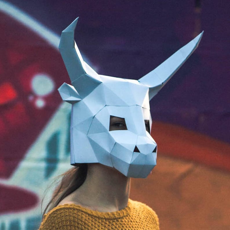 Paper Bull /ox Mask Papercraft Template Festival Mask DIY - Etsy