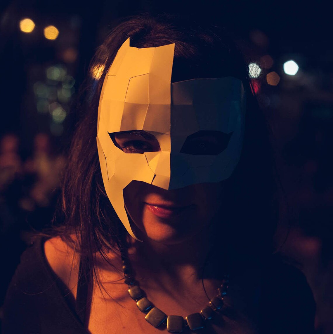 Moon Masquerade Mask, Papercraft Template, Festival Mask, DIY Instant ...