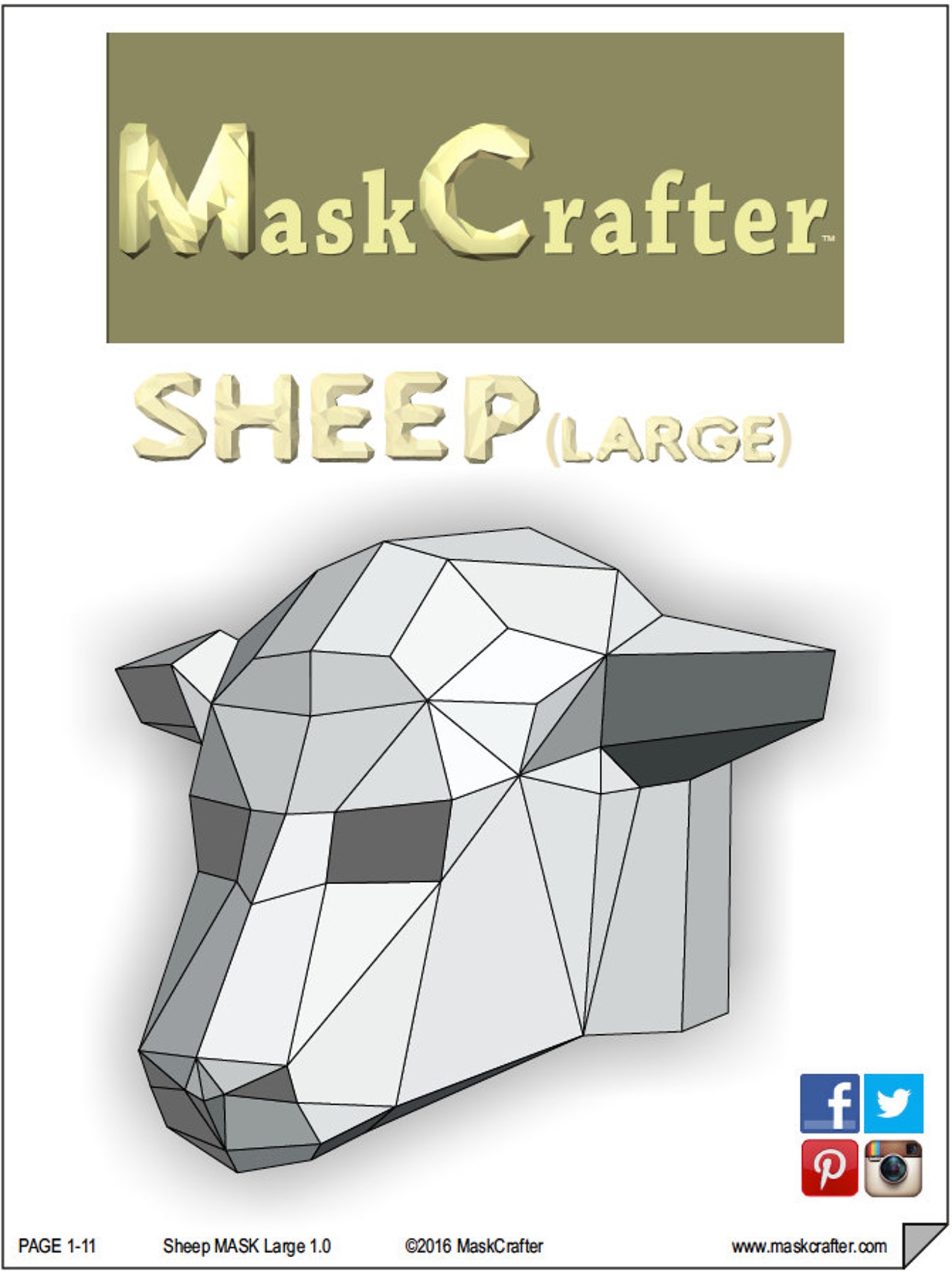 Paper Sheep /lamb Mask Papercraft Template DIY Instant - Etsy Ireland