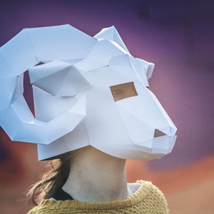 Paper Ram Mask, Printable Mask, DIY Digital Halloween Download - Etsy