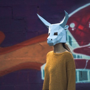 Paper Bull /ox Mask, Papercraft Template, Festival Mask, DIY Instant ...