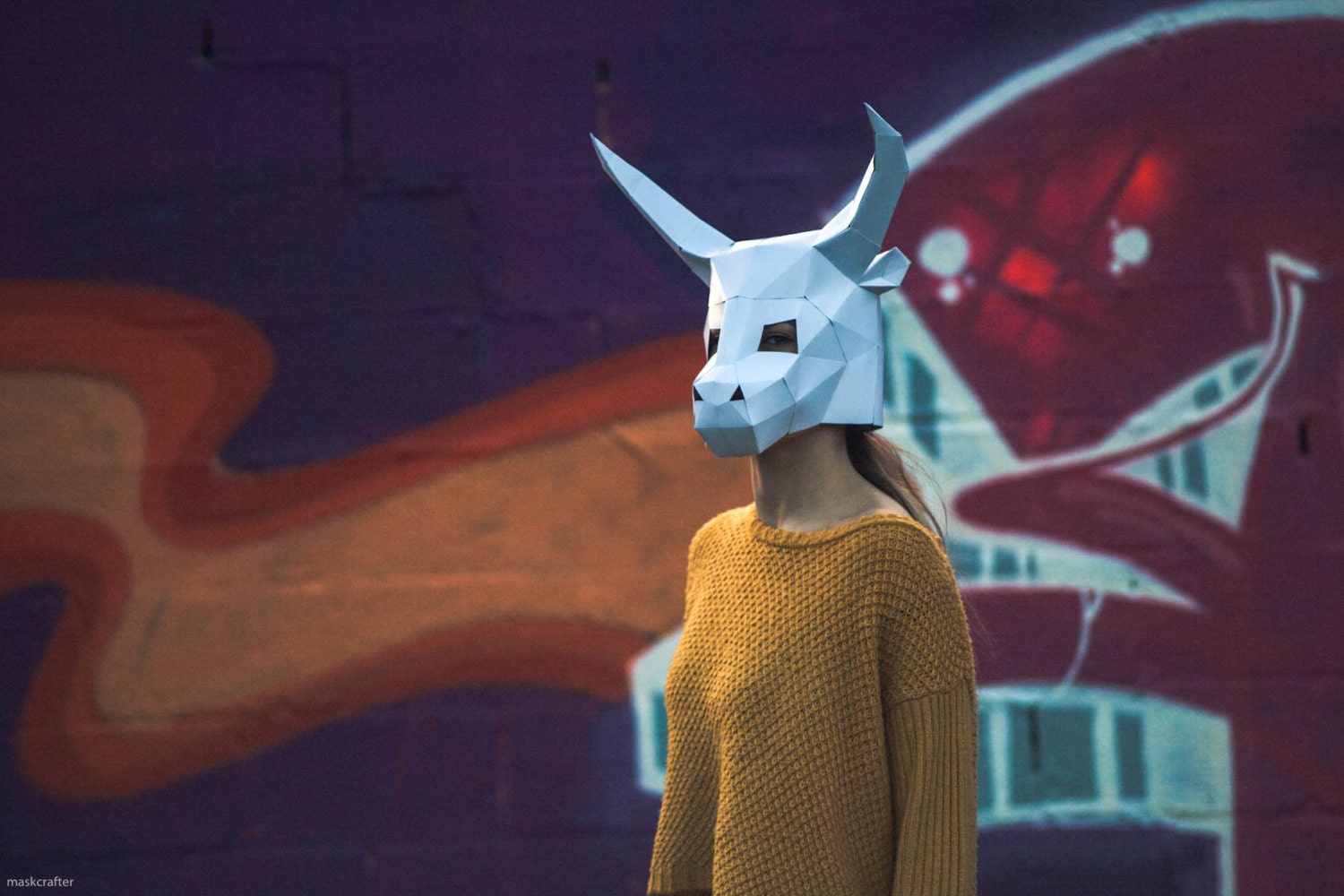Paper Bull /ox Mask, Papercraft Template, Festival Mask, DIY Instant ...