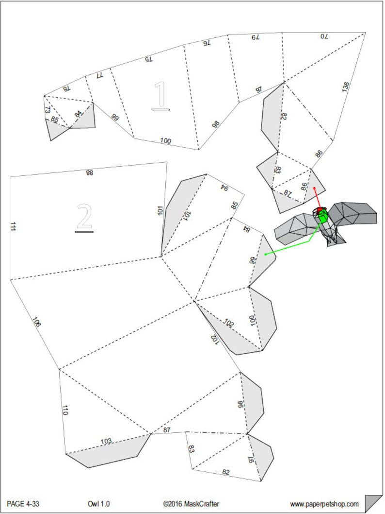 Owl Papercraft Template DIY Origami Paper Forest Pet - Etsy UK