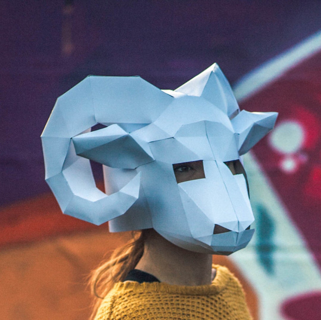 Paper Ram Mask, Printable Mask, DIY Digital Halloween Download - Etsy