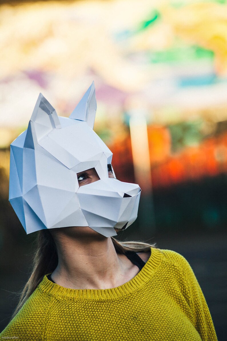 Paper Dog Mask Papercraft Template Festival Mask DIY | Etsy