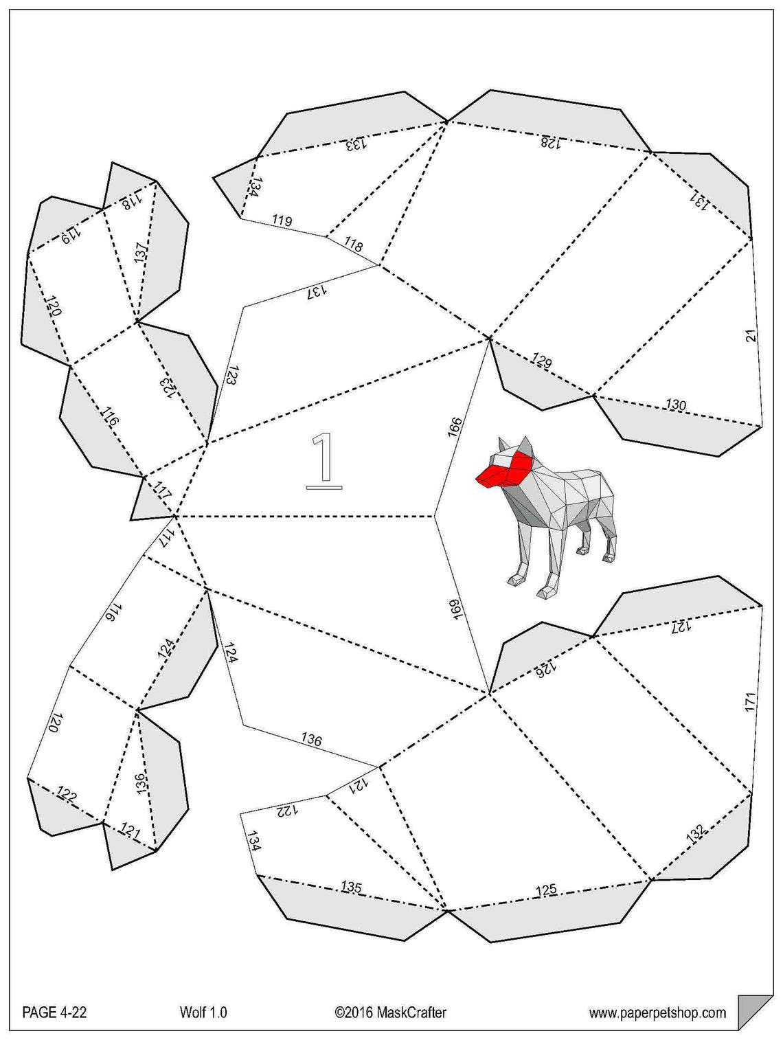 Wolf, Papercraft Template, Instant Download - Etsy
