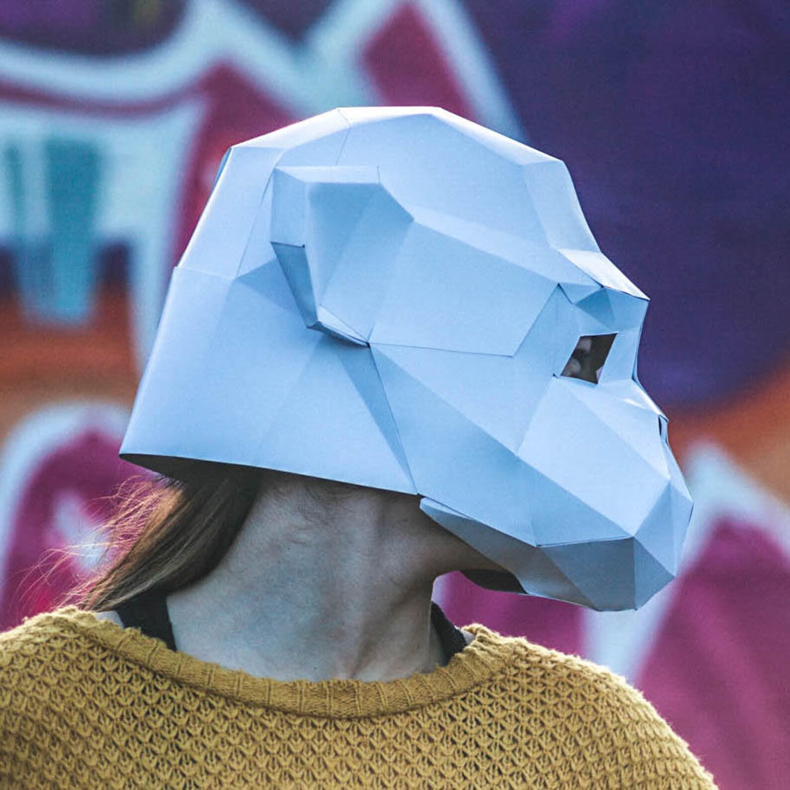 Paper Monkey /Chimp Mask Halloween Papercraft Template DIY | Etsy