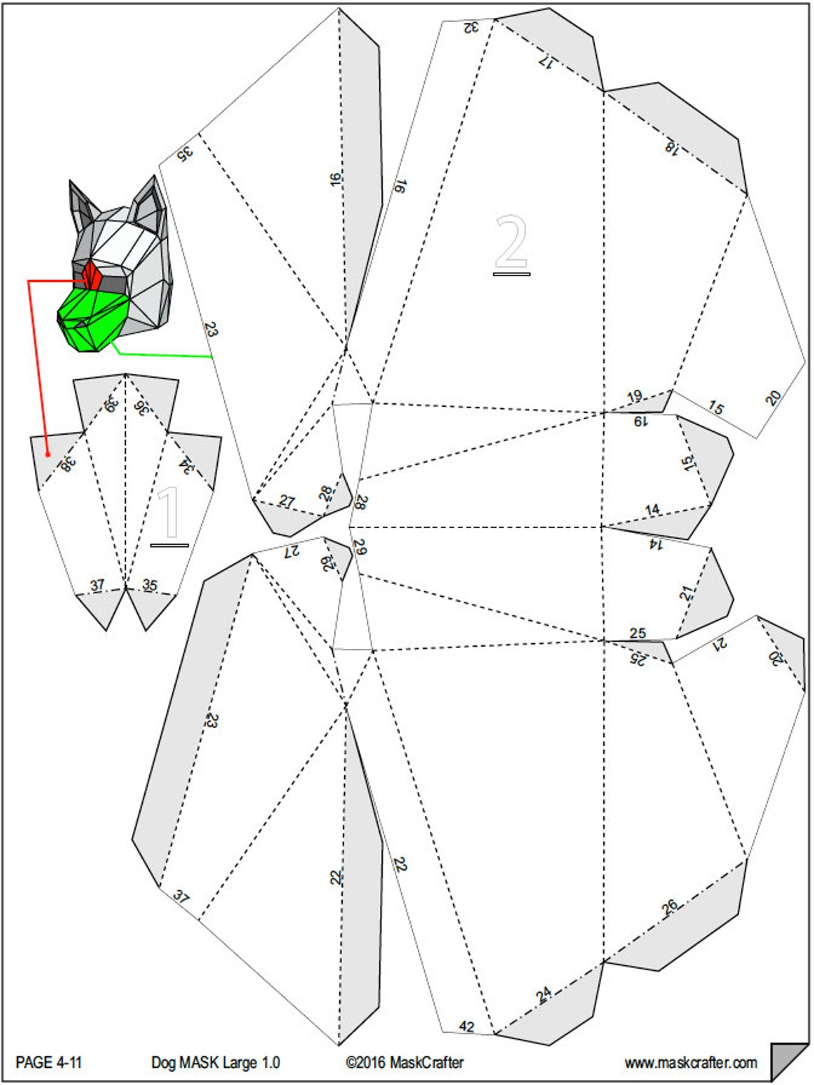 Paper Dog Mask Papercraft Template Festival Mask DIY - Etsy