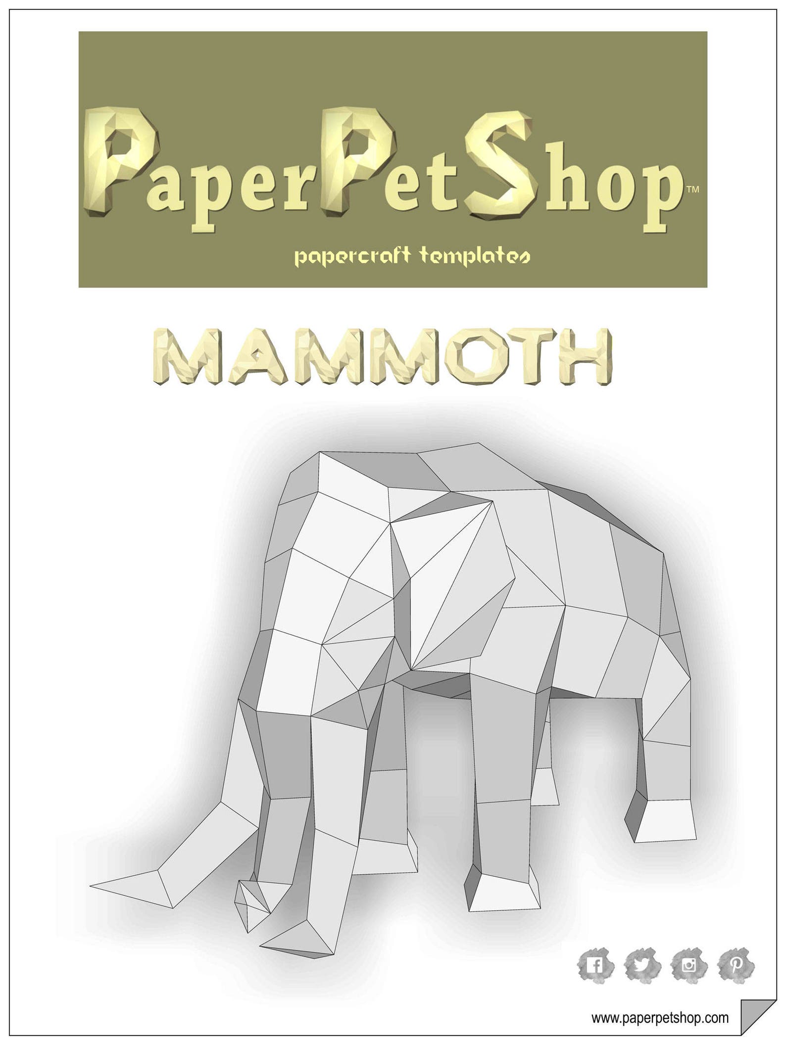 Papercraft Mammoth Template - Etsy Singapore