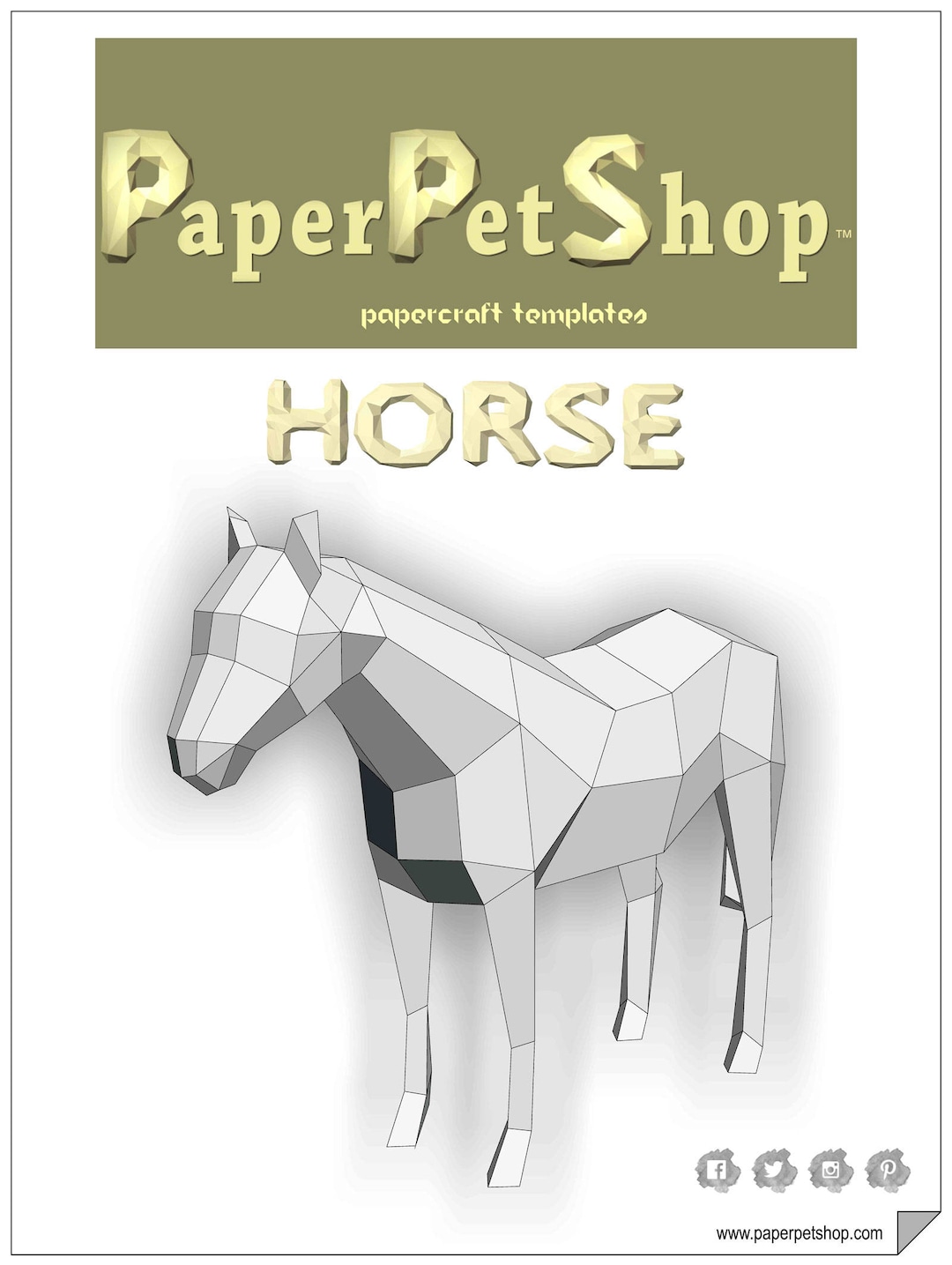 Paper Craft Horse Template - Etsy