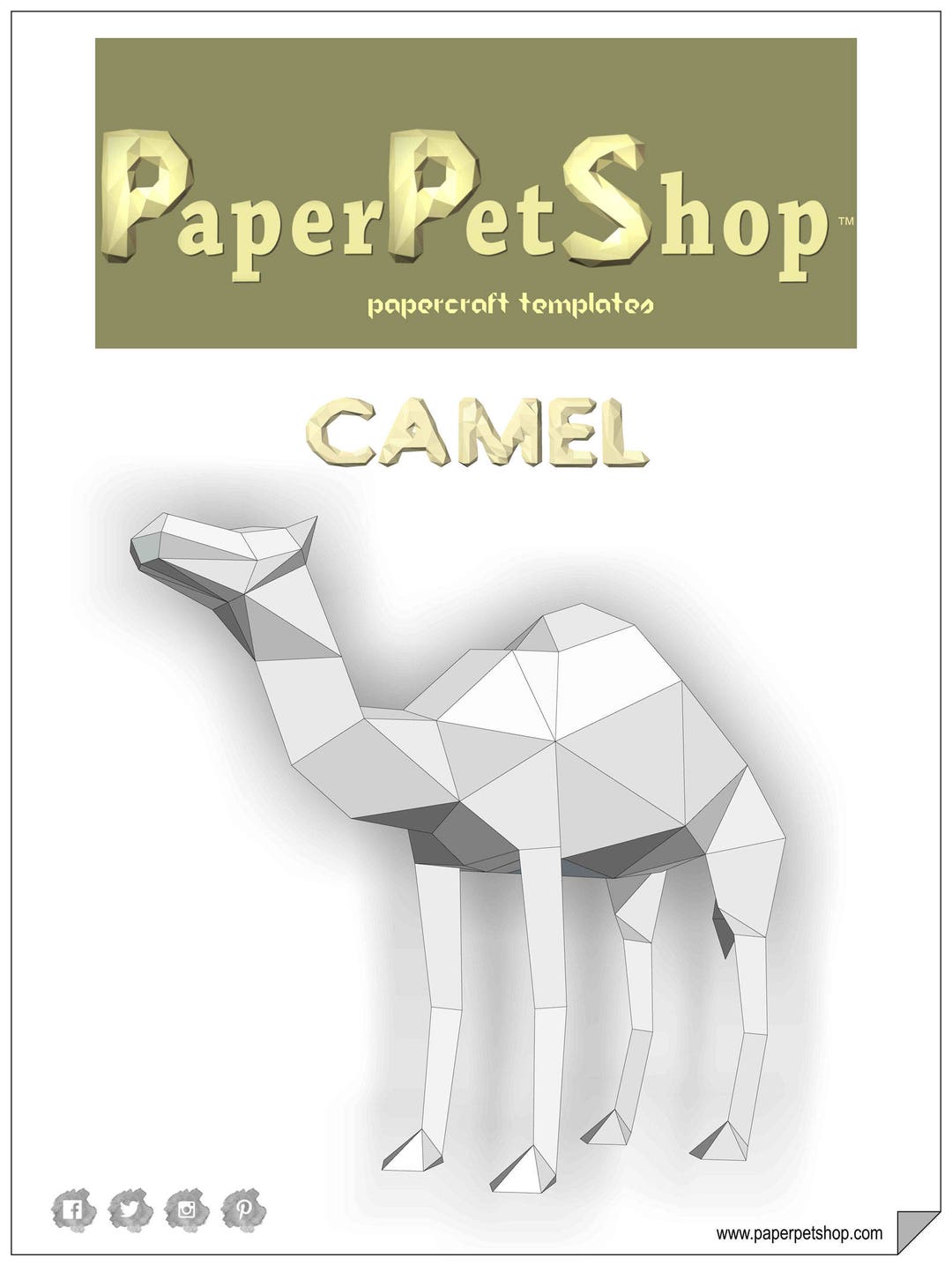 Papercraft Camel Template - Etsy