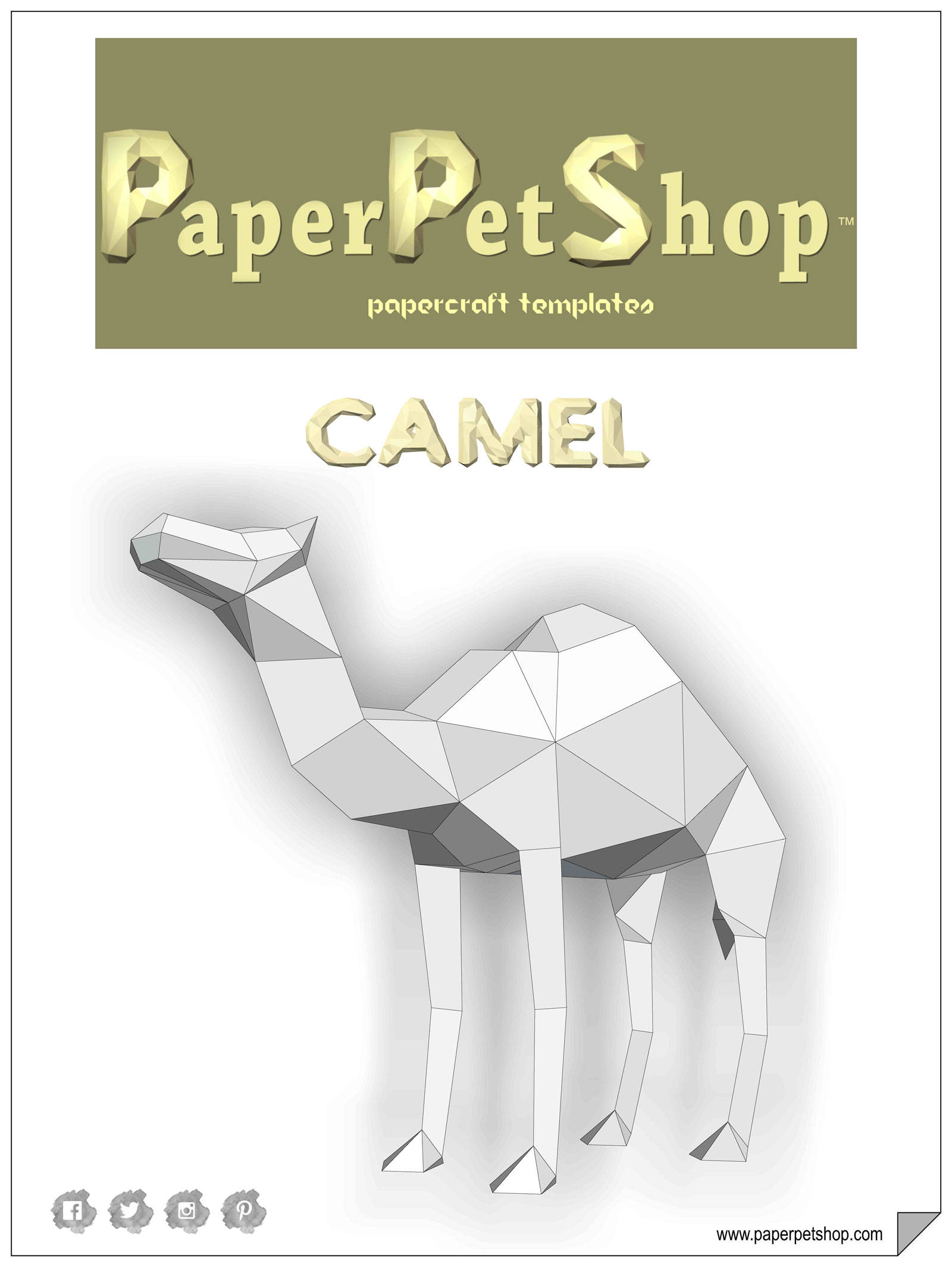 Papercraft Camel template | Etsy España