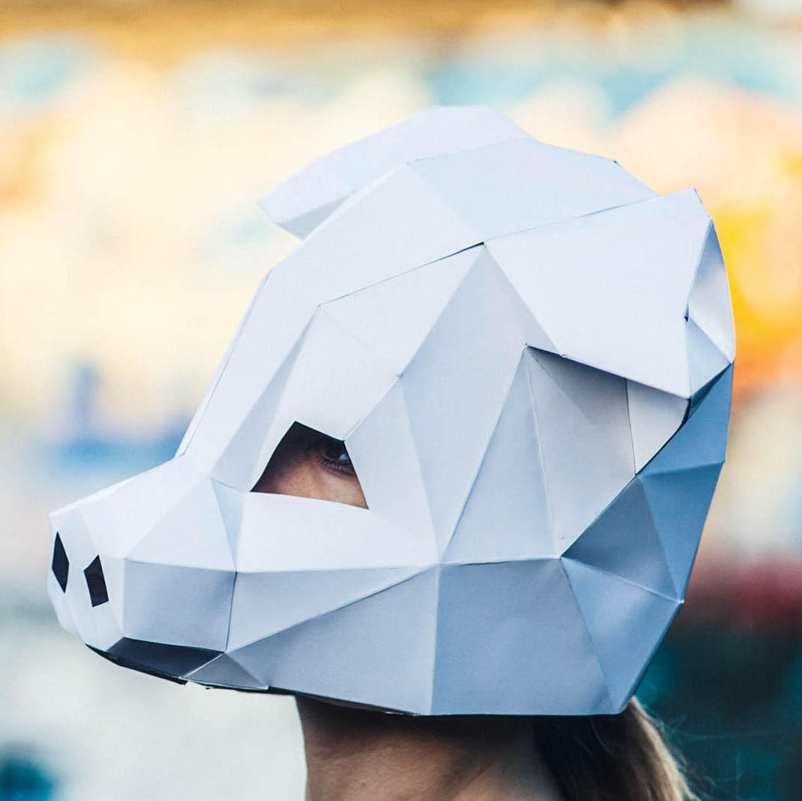 Paper Pig Mask Papercraft Template Party Mask DIY Instant | Etsy Canada