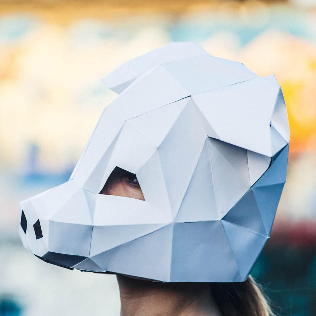 Paper Pig Mask Papercraft Template Party Mask DIY Instant | Etsy Canada
