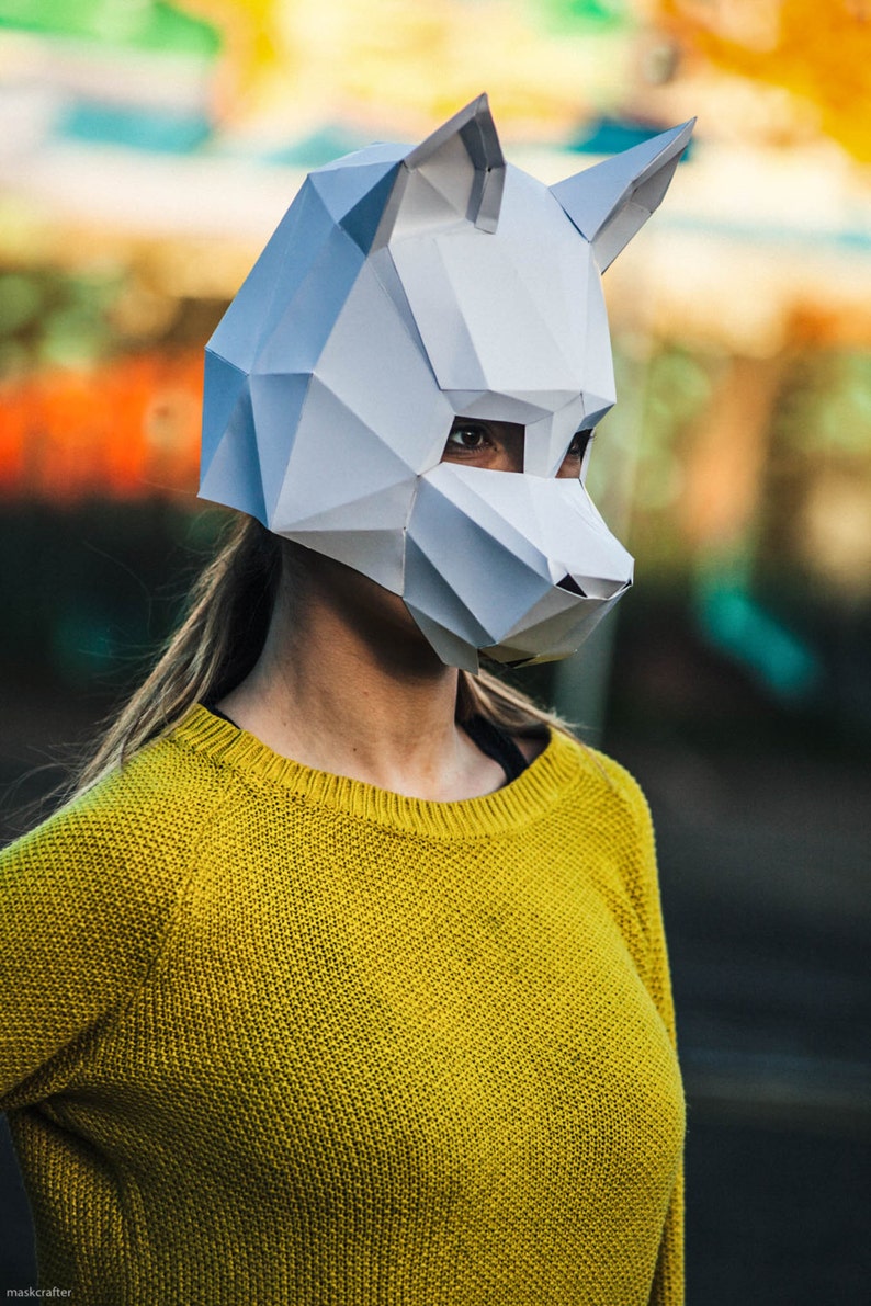 Paper Dog Mask Papercraft Template Festival Mask DIY - Etsy
