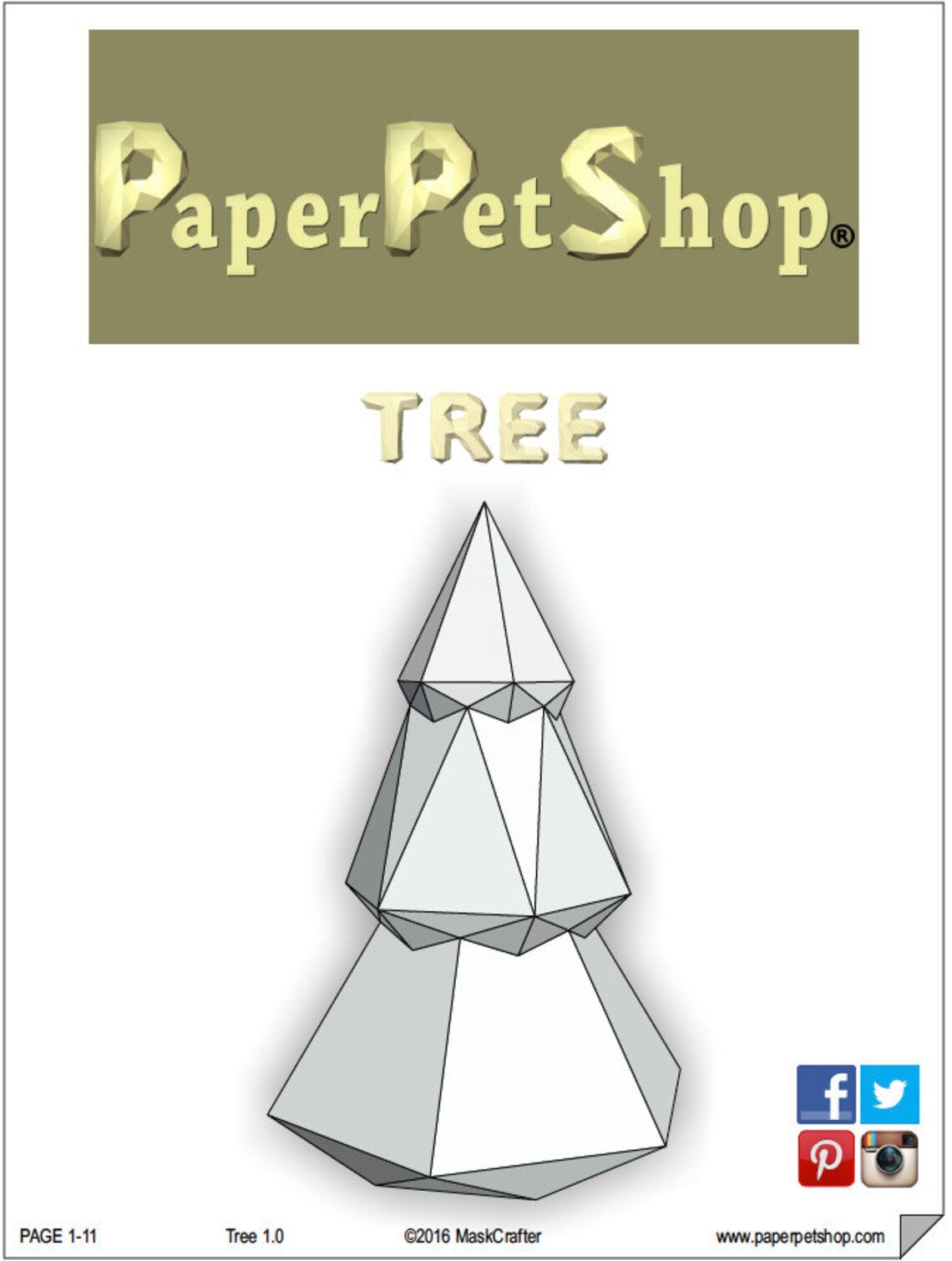 Printable Christmas Tree Papercraft Decoration Instant | Etsy