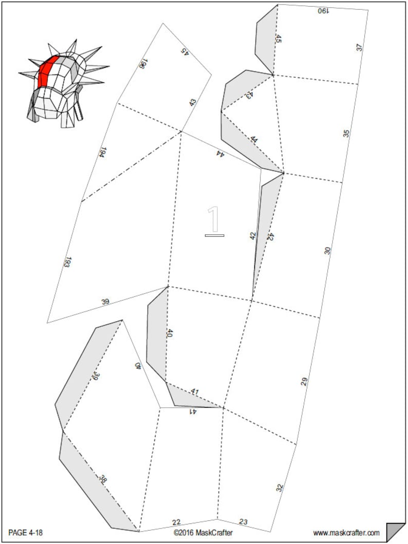 3D Paper Statue of Liberty Mask Printable Papercraft Template - Etsy
